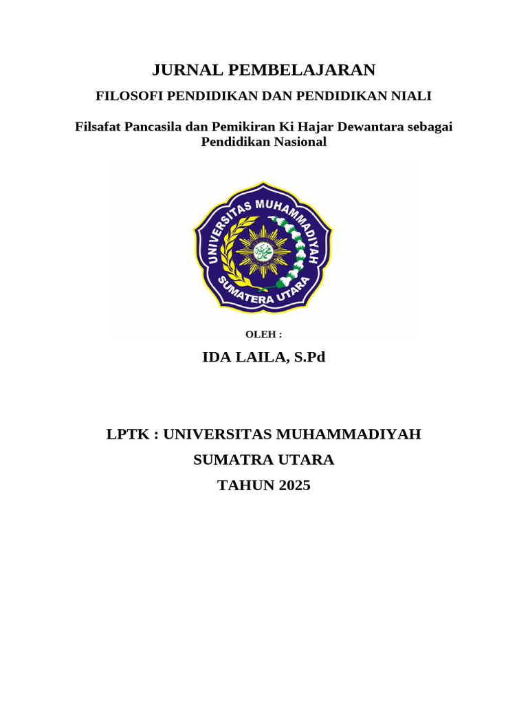 Jurnal Pembelajaran Modul Ida Laila - Pendidikan Nilai | PDF