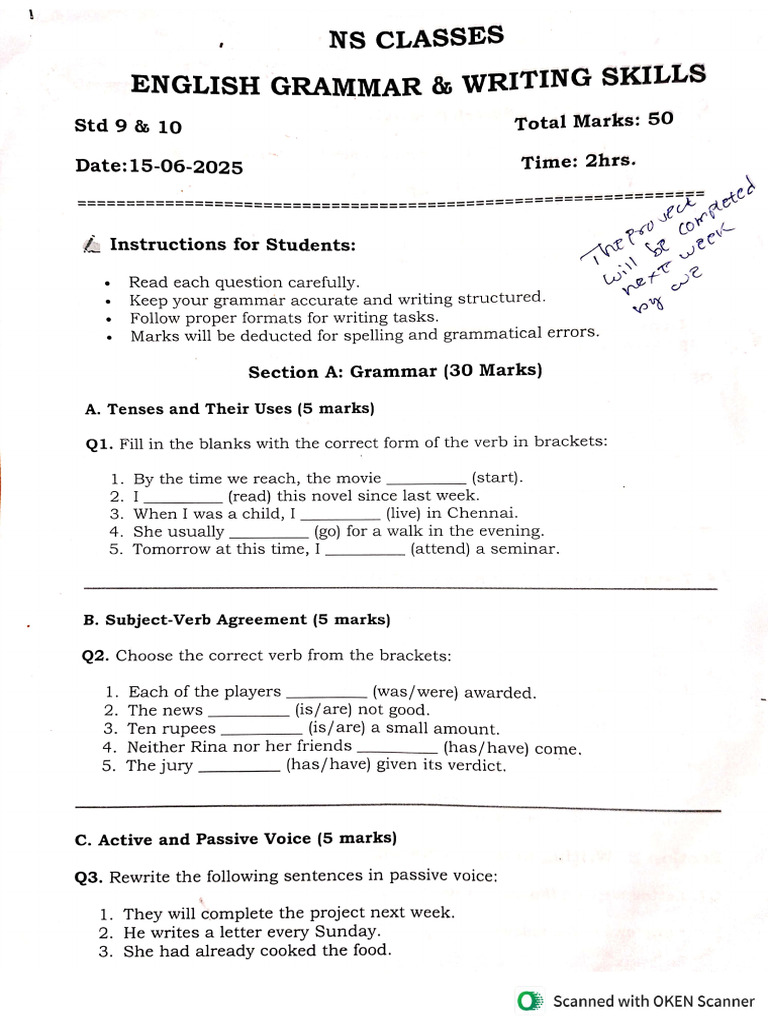 Class 9th ICSE English Language Paper | PDF