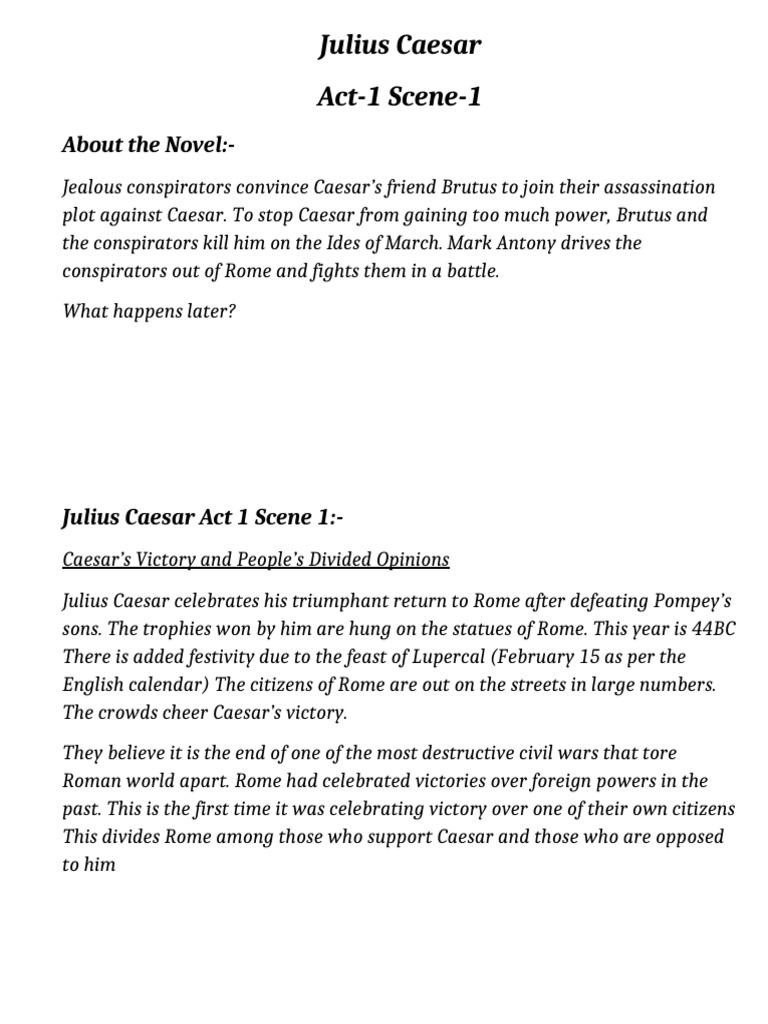 Julius Caesar Act-1 Scene-1 | PDF | Julius Caesar | Ancient Rome