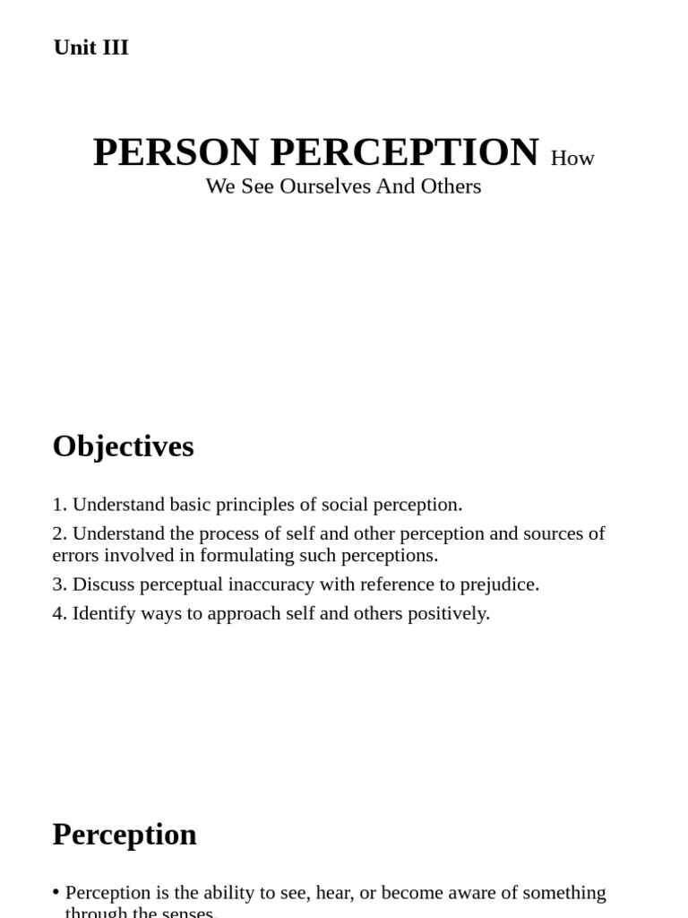 Understanding Social Perception Errors | PDF | Perception | Thought