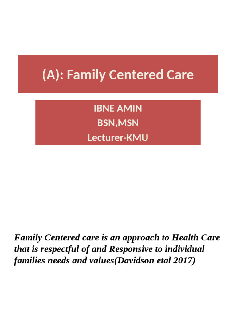 (A) Family Centered Care | PDF | Family | Stress (Biology)