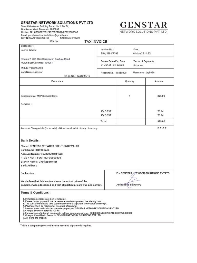 Genstar: Genstar Network Solutions PVT - LTD | PDF