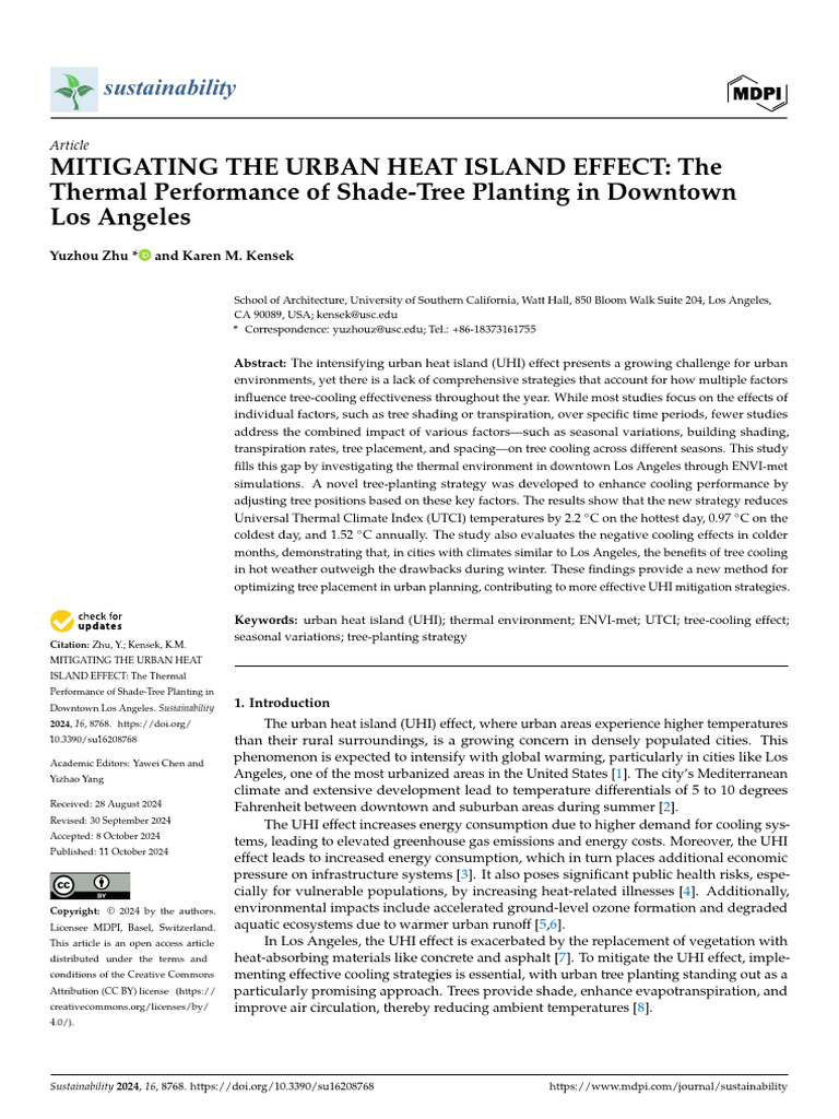 Mitigating The Urban Heat Island Effect | PDF | Applied And ...