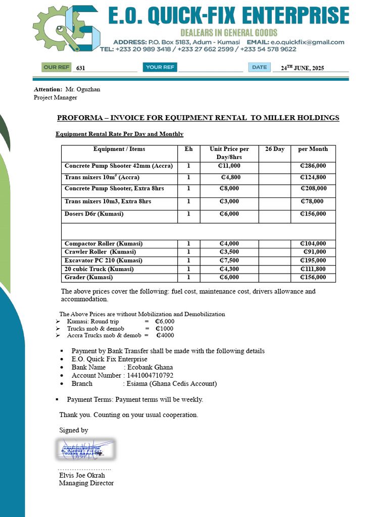 APPROVED PRICE - E.O.Quick Fix Enterprise | PDF