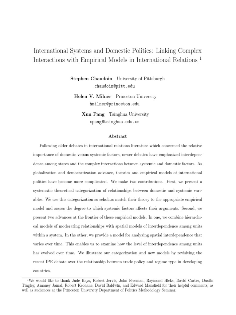 Complex Interactions in IR Models | PDF | Polarity (International ...