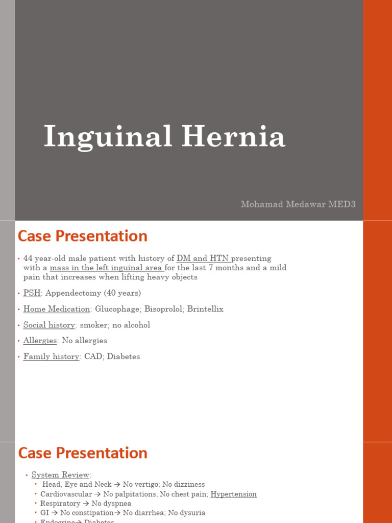 Inguinal Hernia | PDF | Medical Specialties | Diseases And Disorders
