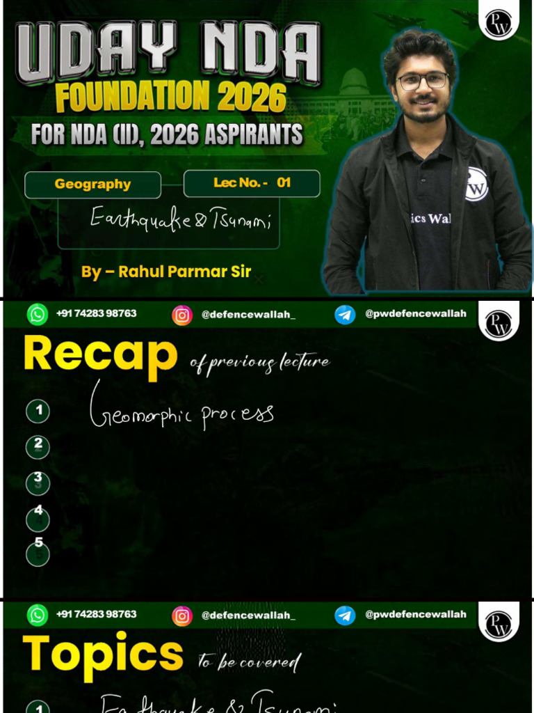 Earthquake and Tsunami 01: Class Notes | PDF