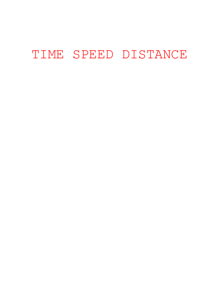 Oms Time Speed&Dis | PDF
