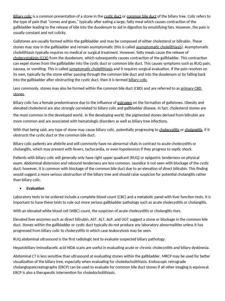 Biliary Colic 1 | PDF | Bile | Gallbladder