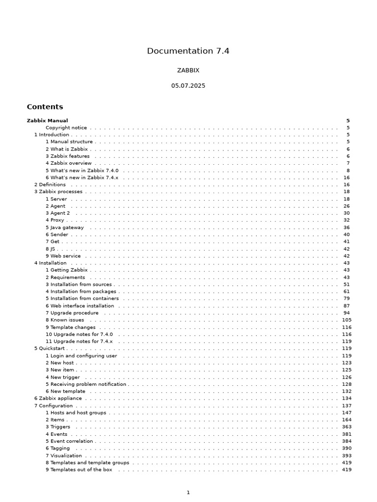 Zabbix Documentation 7.4.en | PDF | Proxy Server | Databases