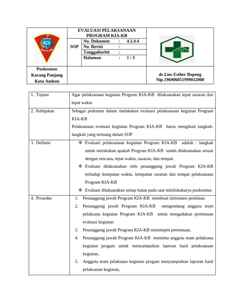Evaluasi Program KIA-KB Puskesmas Ambon | PDF