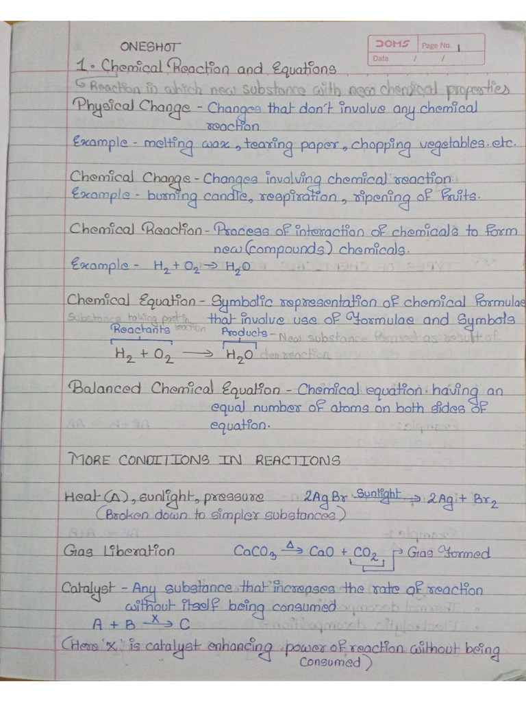 Topper's Science Notes Class 10 Chapter 1 | PDF