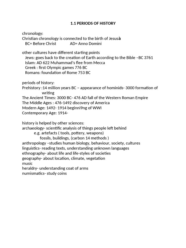 Key Historical Periods Explained | PDF