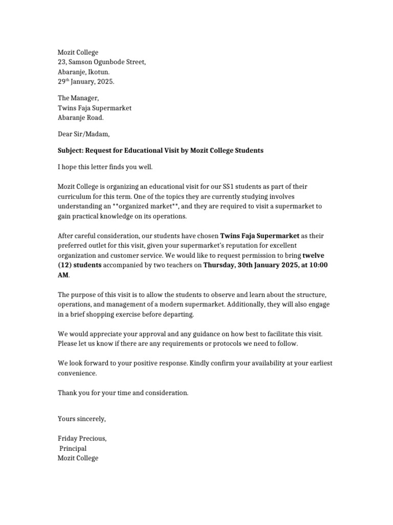 Mozit College Visit Request | PDF