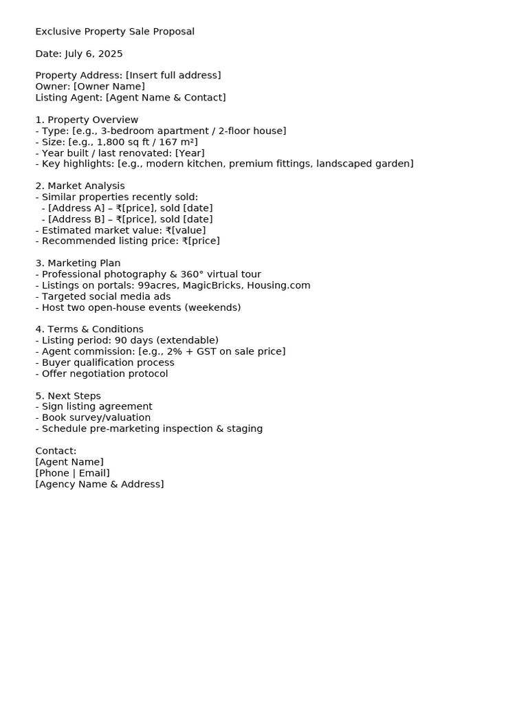 Property Proposal English | PDF