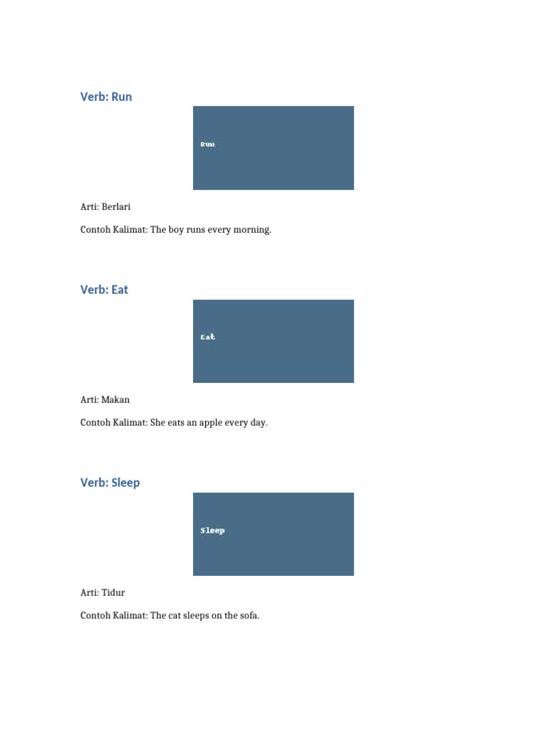 Verb Cards for Language Learning | PDF