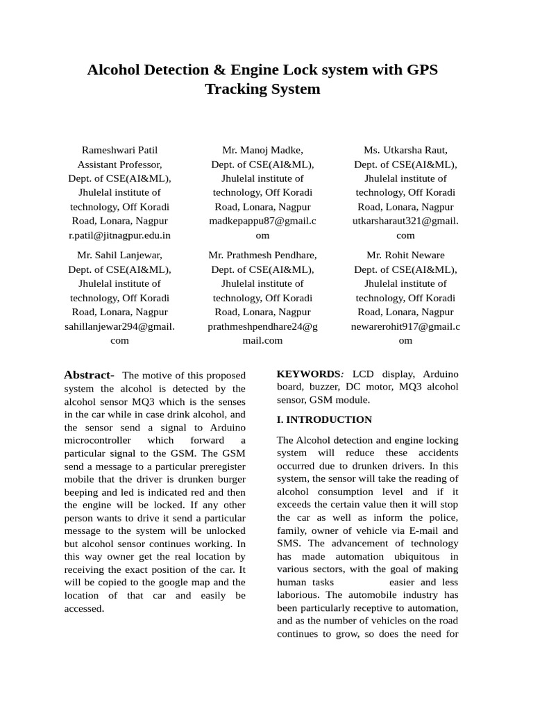 CSE(AI&ML) G8 Research Paper | PDF | Electric Motor | Liquid Crystal ...