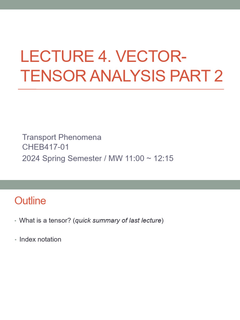 Lecture 4 - Upload | PDF | Euclidean Vector | Tensor