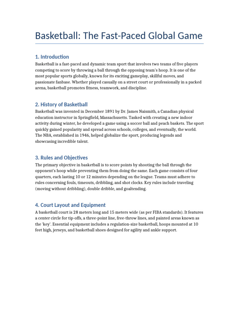 Basketball Project Elaborated | PDF
