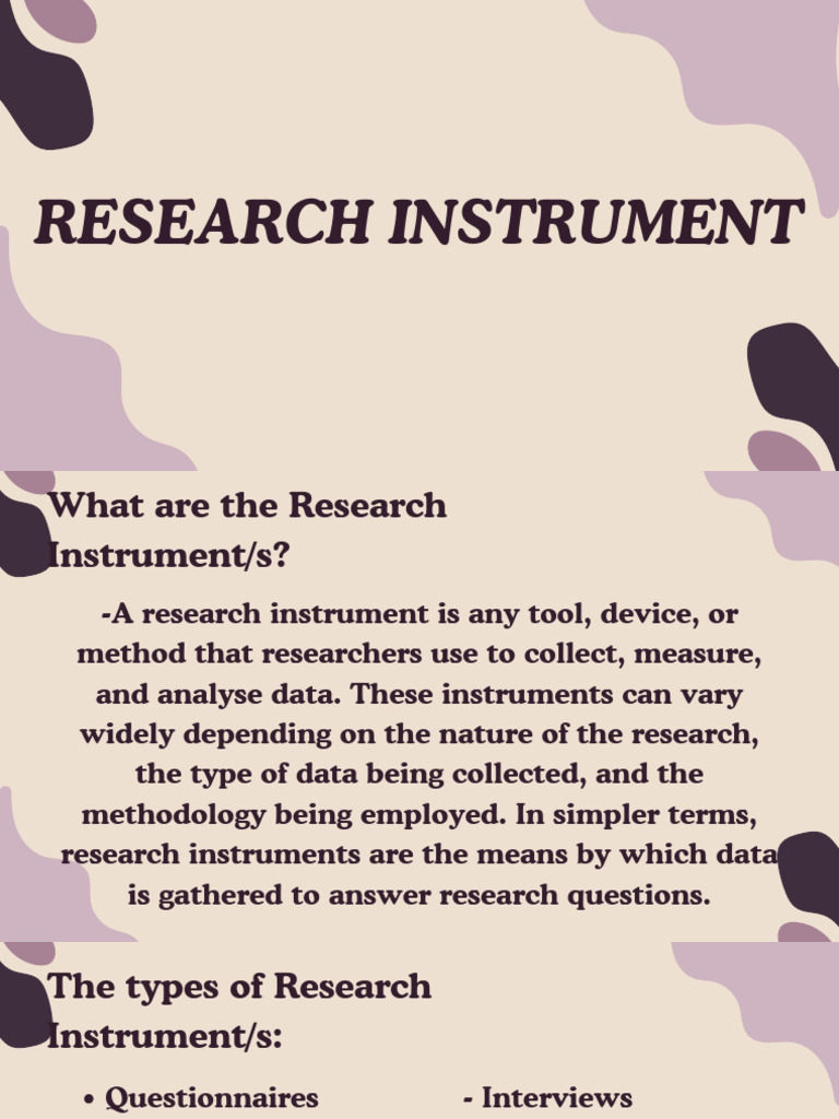 Types of Research Instruments Explained | PDF | Focus Group | Questionnaire