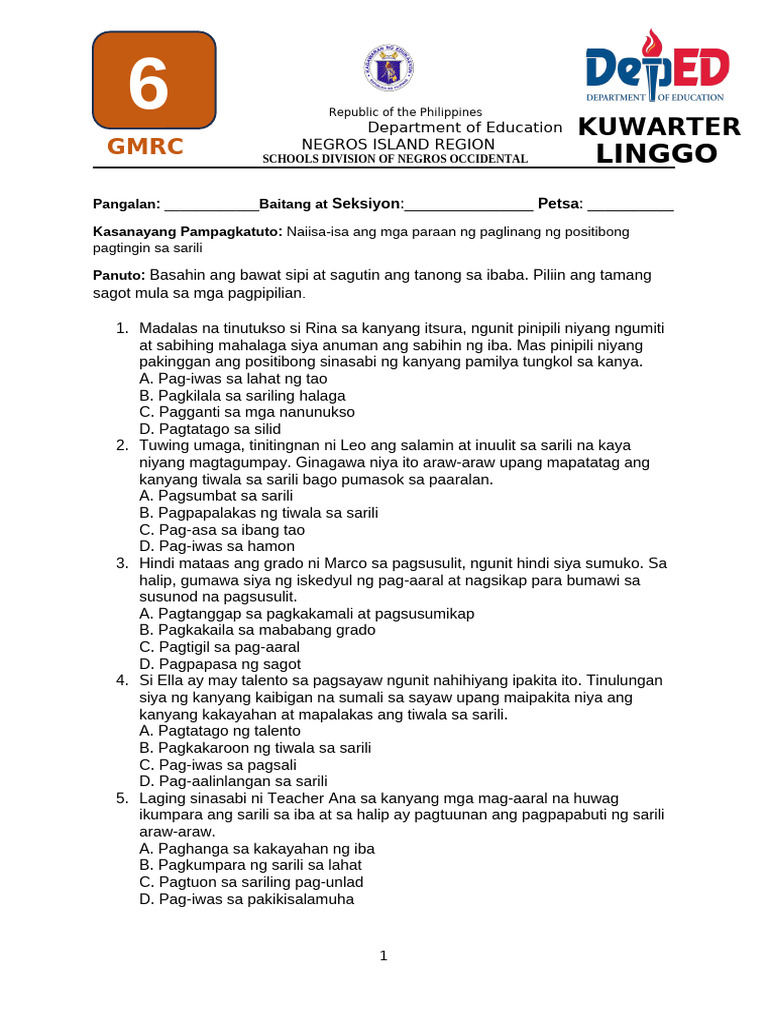 Elk - GMRC GRADE - 6 - WK3 | PDF