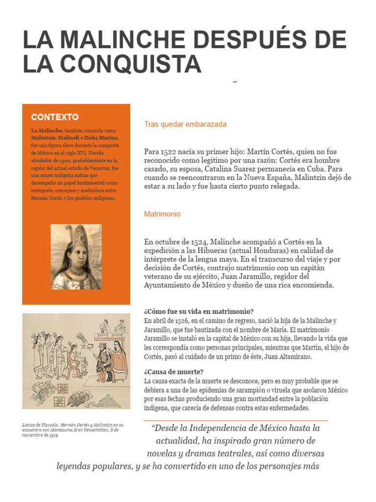 La Malinche Después de La Conquista | PDF | Hernán Cortés | azteca