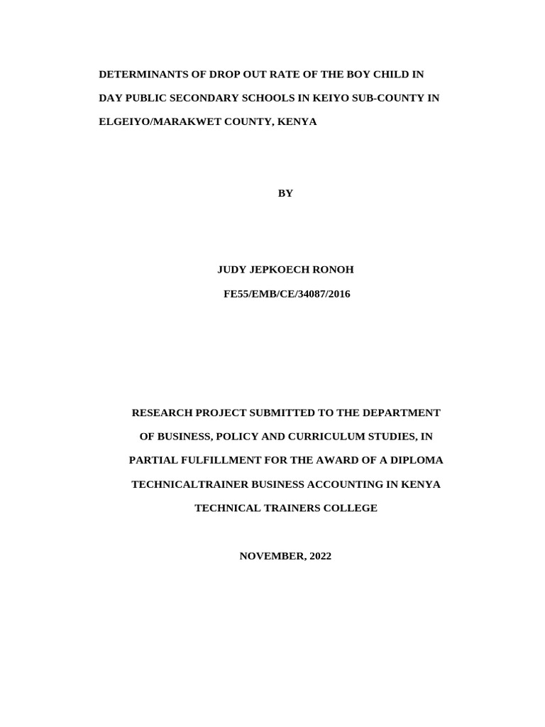 School Dropout Rate Project | PDF | System | Adolescence