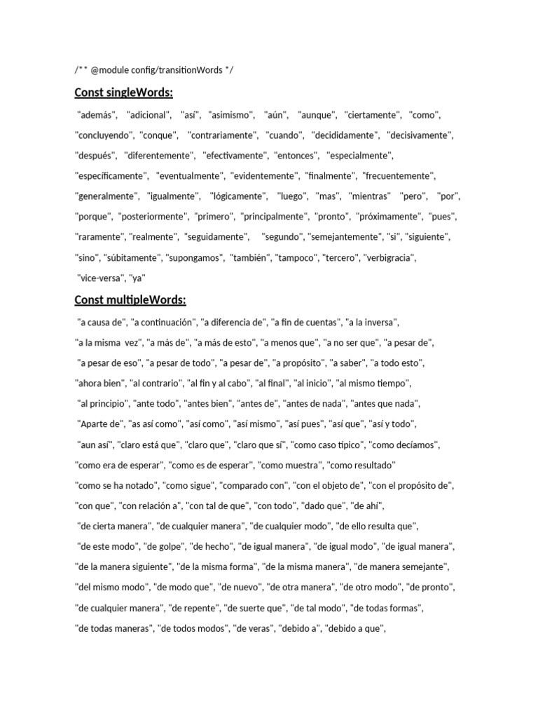 Palabras de Transicion WordPress | PDF
