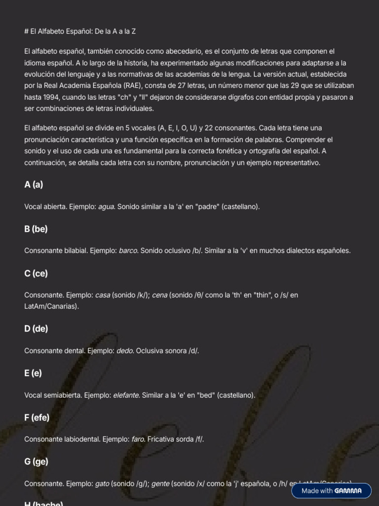 El Alfabeto Español: A a Z | PDF