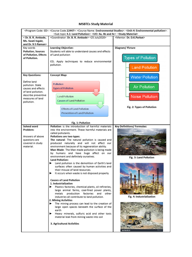 22447 EVS CO-4 Study Material.docx | PDF | Sewage Treatment | Water Purification