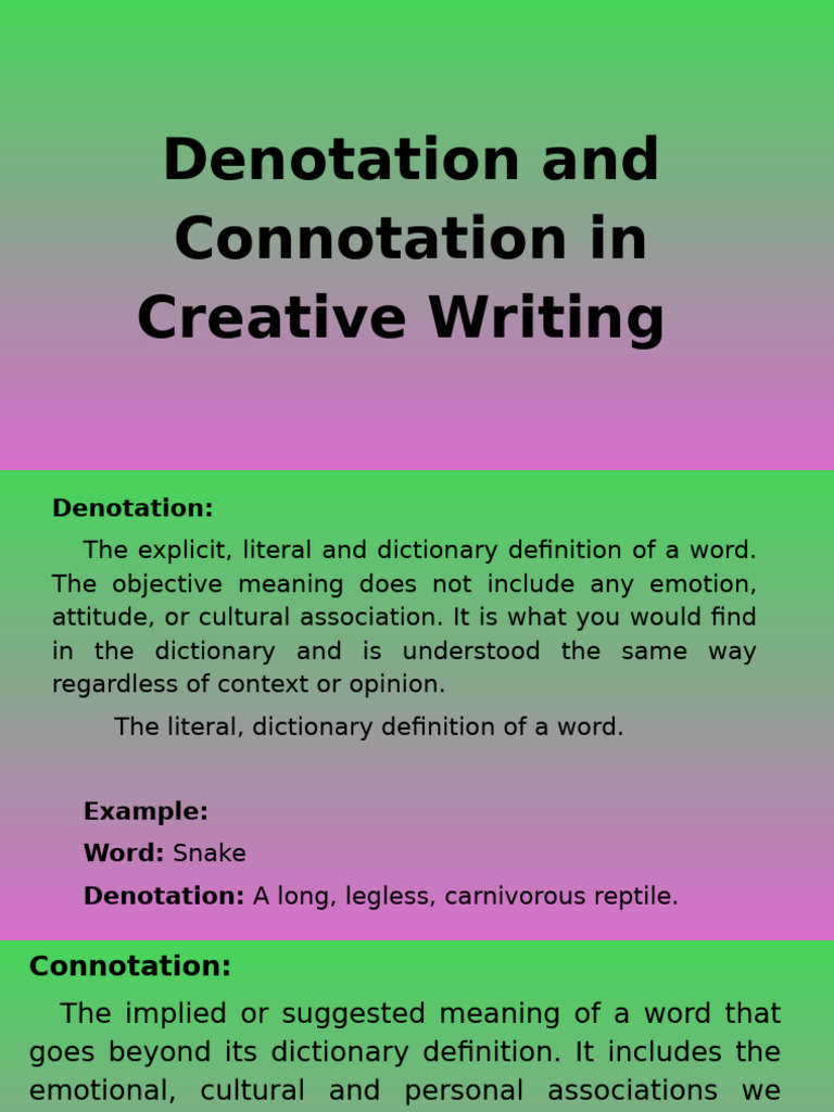 LESSON 5 deno and cono | PDF | Connotation