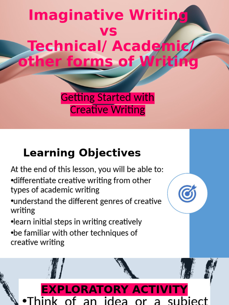 Lesson 1 Academic Vs Creative | PDF | Poetry | Creative Writing