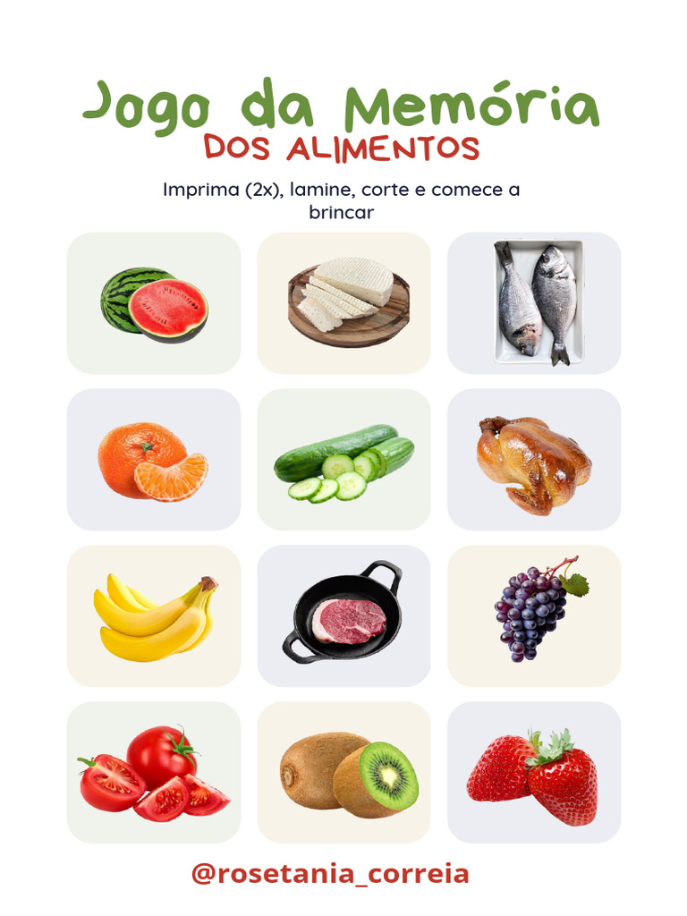 Jogo da Memória dos Alimentos | PDF