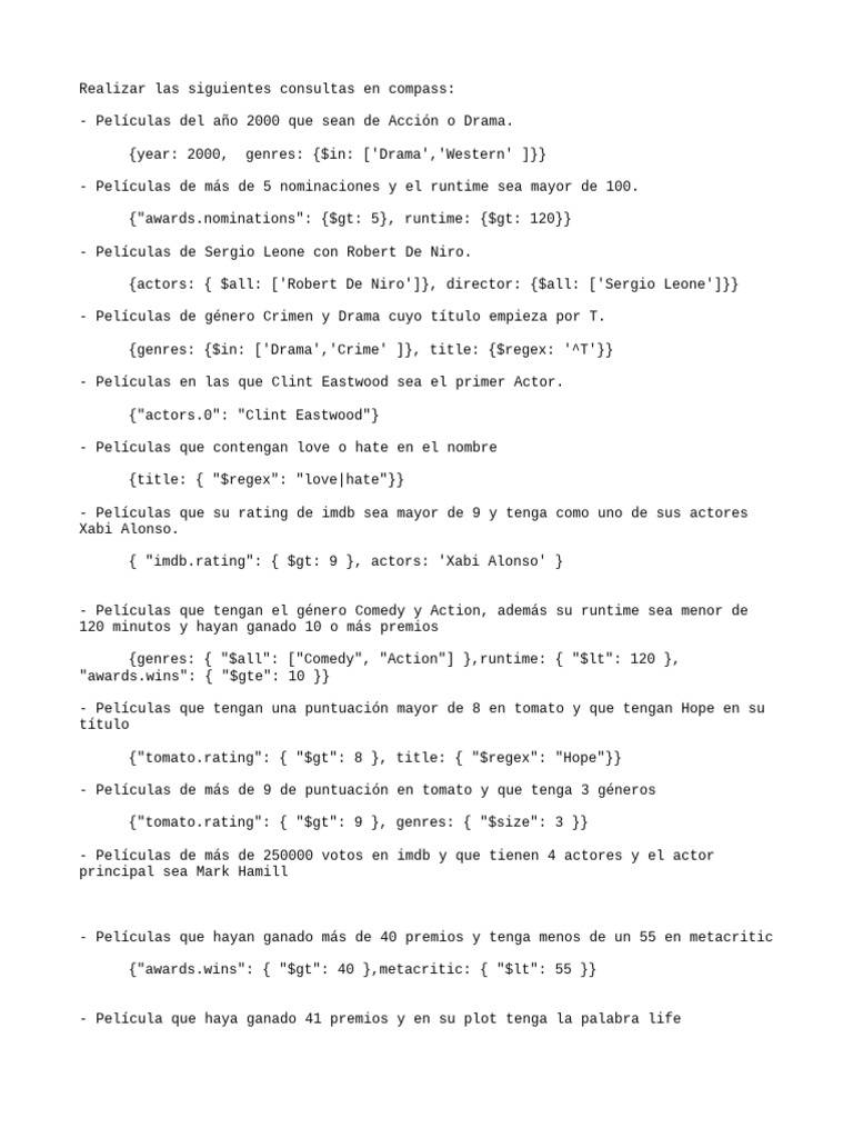Ejerc1 Consultas Compass | PDF