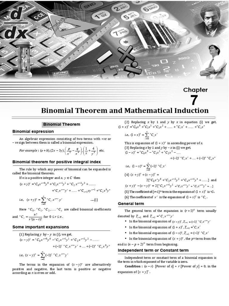 Binomial Theorem Explained | PDF | Mathematical Proof | Factorization