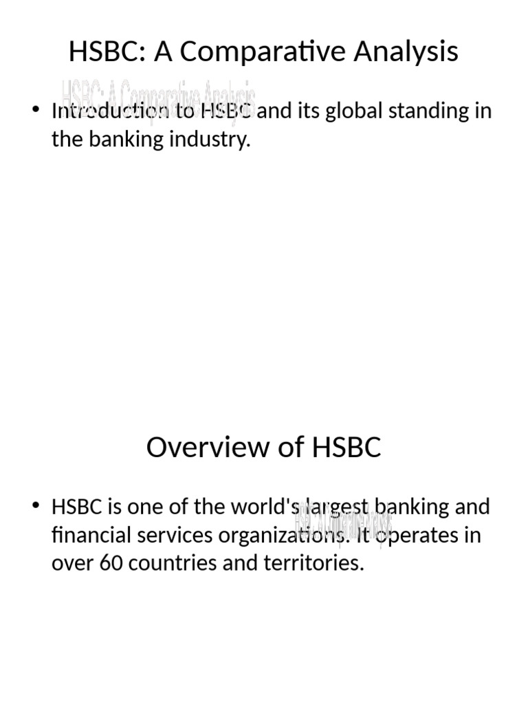 HSBC Comparative Analysis Presentation | PDF
