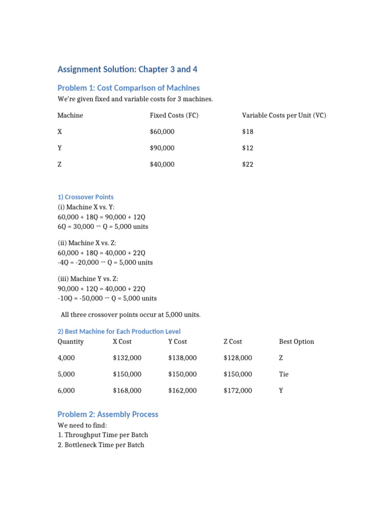 Assignment Solution Chapter 3 and 4 | PDF