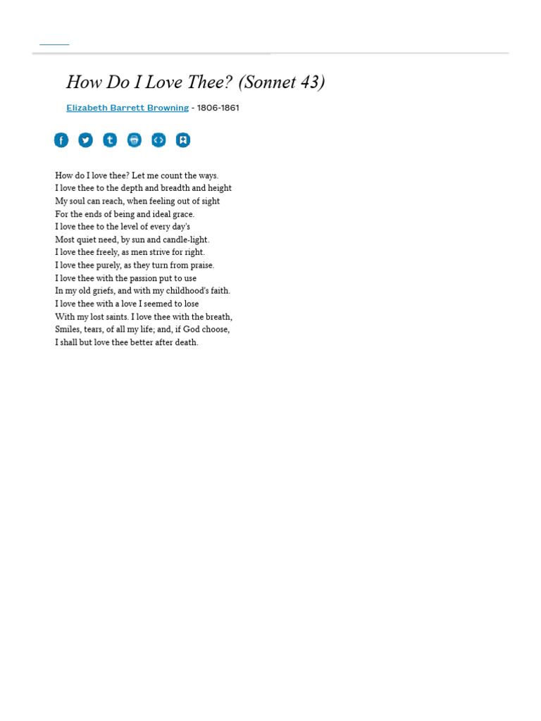 Sonnet 43: How Do I Love Thee? | PDF
