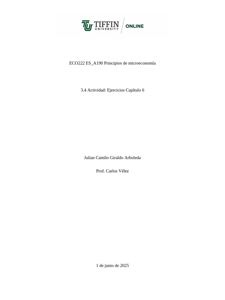 Ejercicios Cap 6 Libro Microeconomía. Versión para América Latina (7ma Ed.) - Cengage | PDF ...