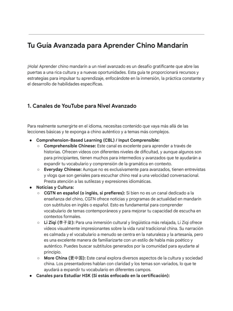 Guía para Chino | PDF | Idioma chino | Lingüística