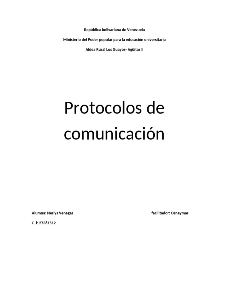 Protocolos de Comunicacion | PDF | Red de computadoras | Protocolos de internet