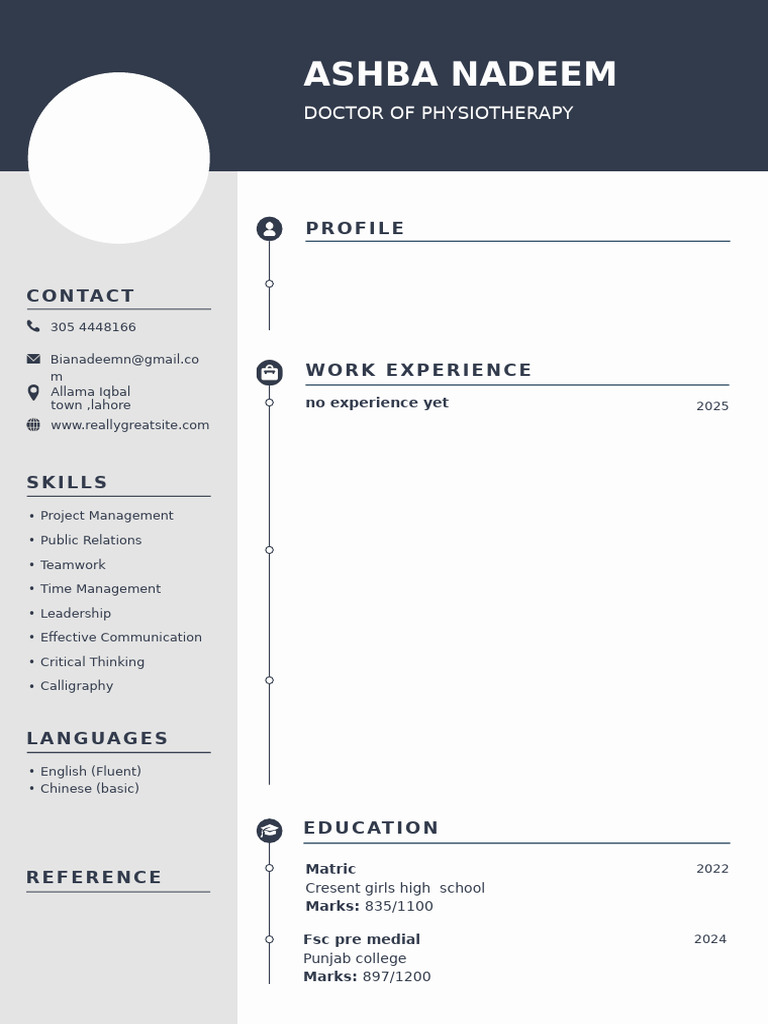 Blue and Gray Simple Professional CV Resume | PDF