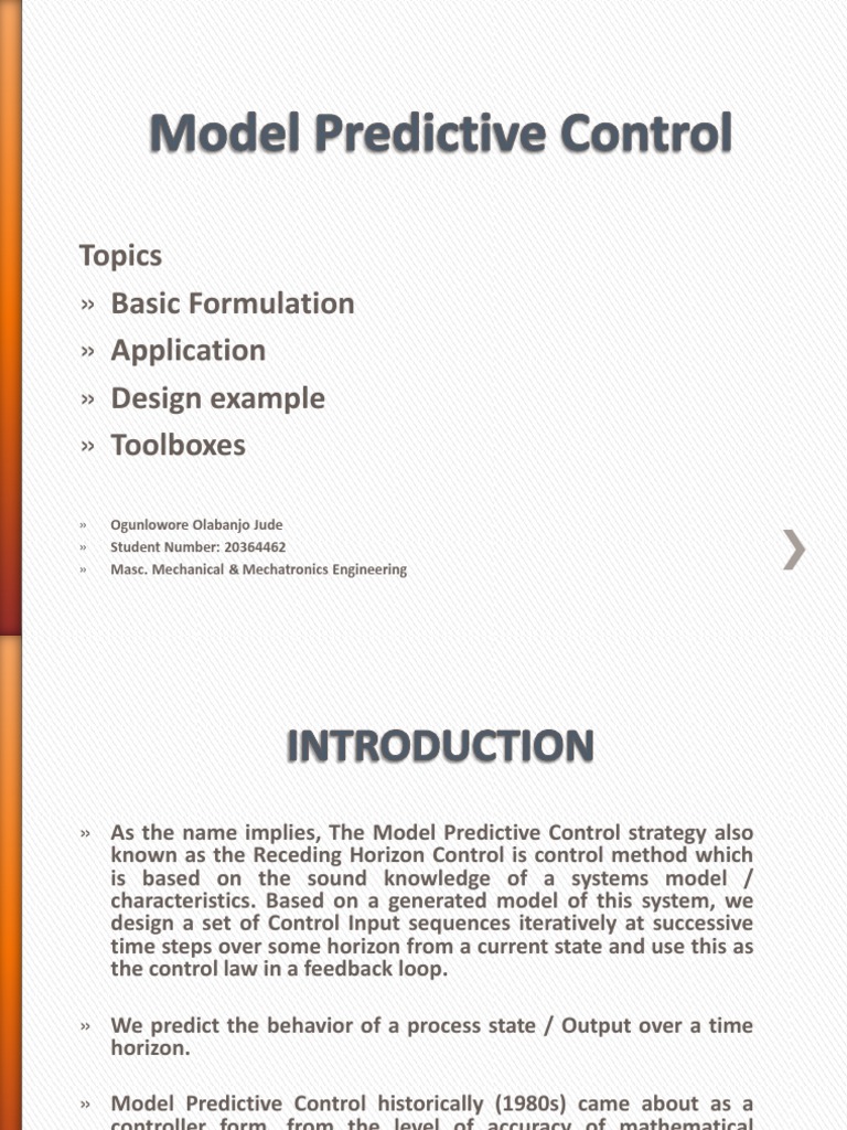 Model Predictive Control Pdf Control Theory Mathematical Optimization
