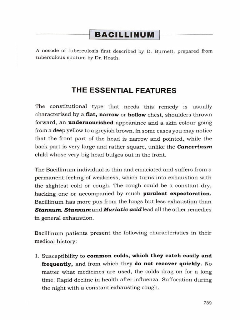 Bacillinum From MM Viva Vol 4 | PDF | Cough | Abdomen