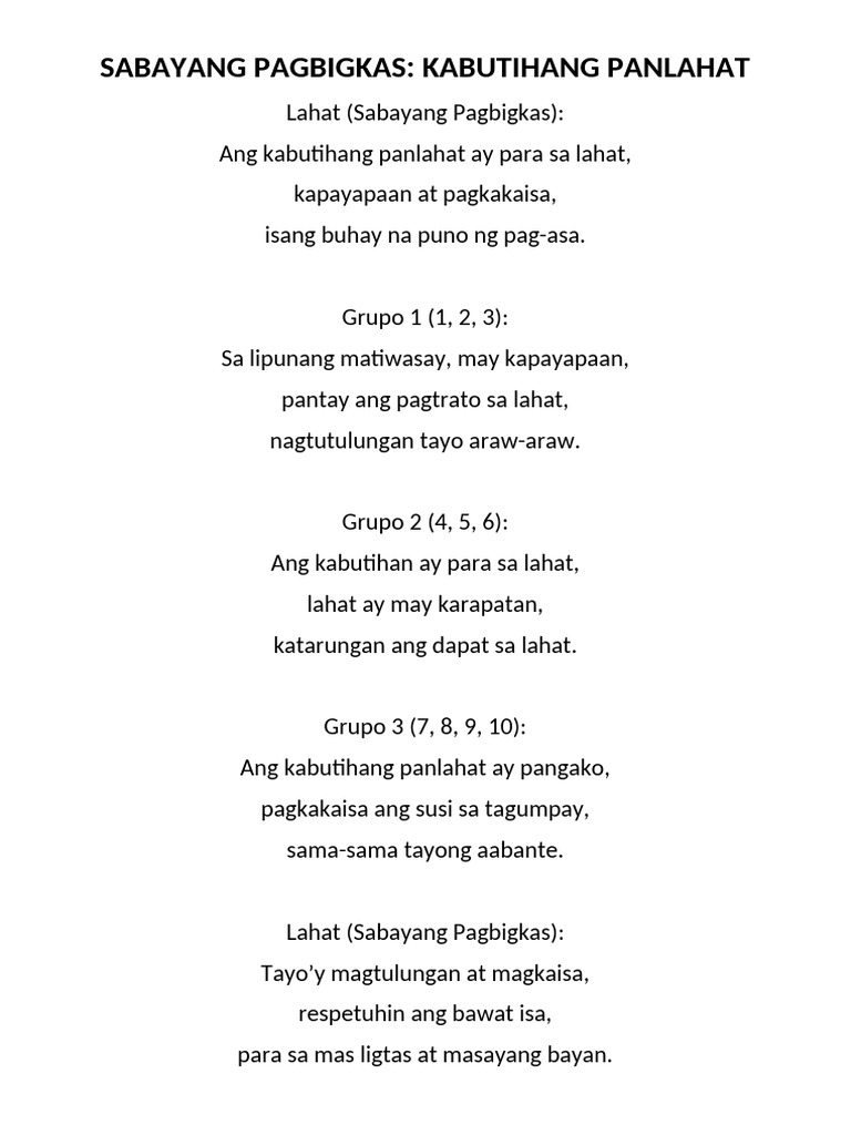 Sabayang Pagbigkas | PDF