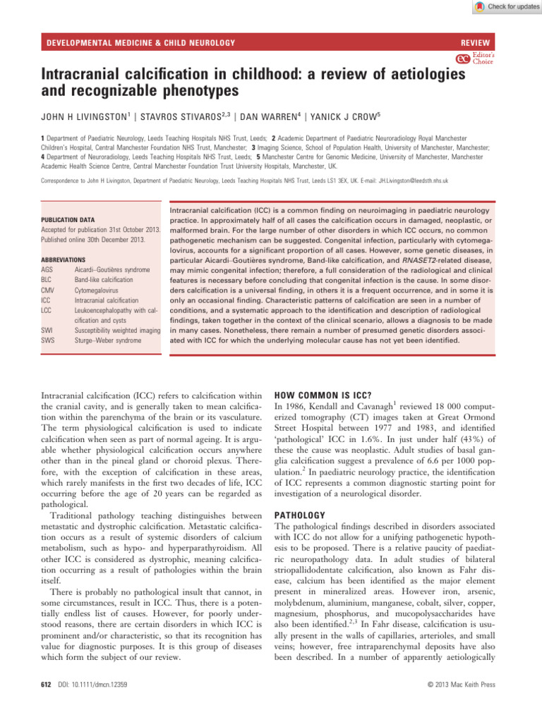 Intracranial Calcifications | PDF | Medical Imaging | Magnetic ...