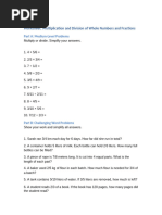 Worksheet - Fraction - Division - Word Problems | PDF