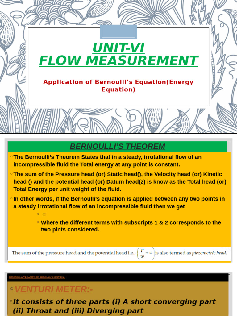Bernoulli's Equation in Fluid Flow | PDF