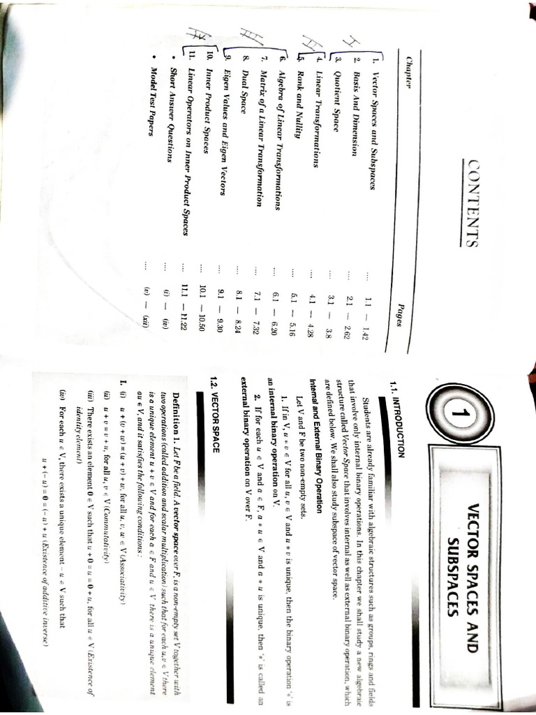 Linear Algebra Chapter 1 | PDF