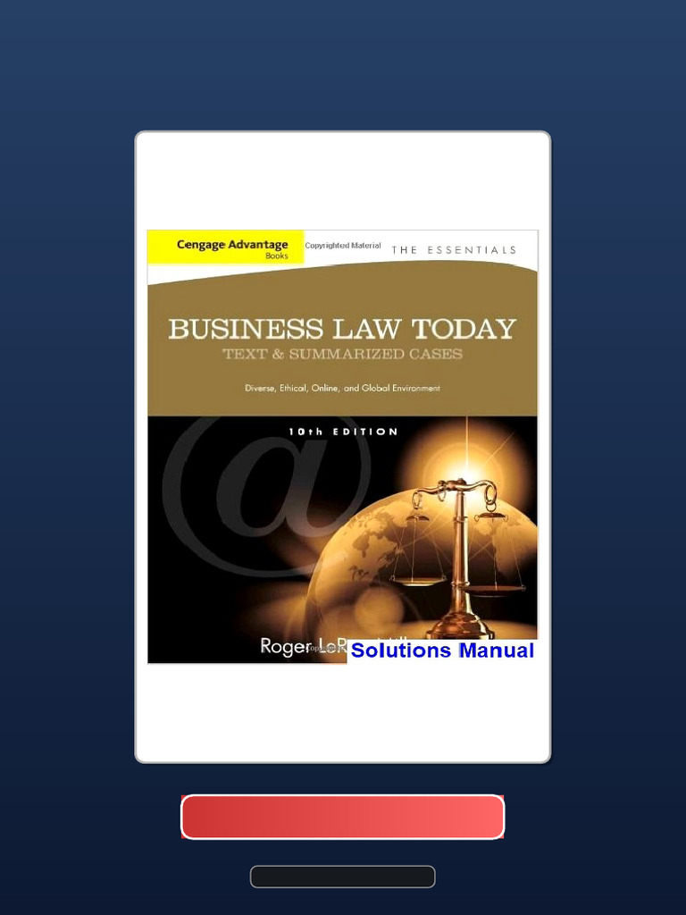 Complete Bundle Cengage Advantage Books Business Law Today The ...